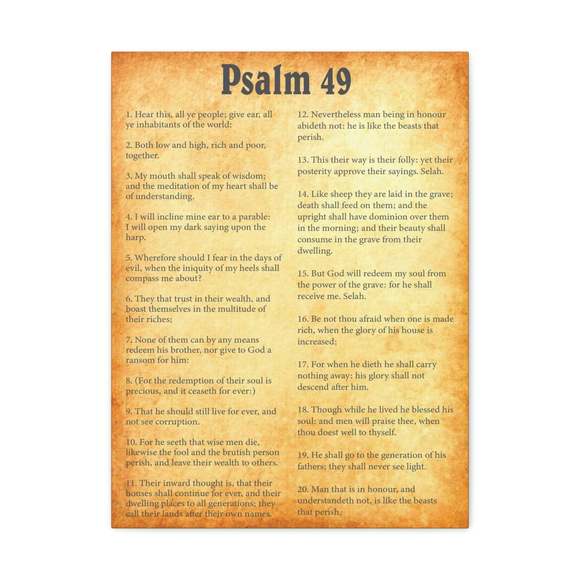 Express Your Love Gifts | Art | Scripture Sign Psalm 49 Chapter Gold Bible Canvas Christian Wall ...